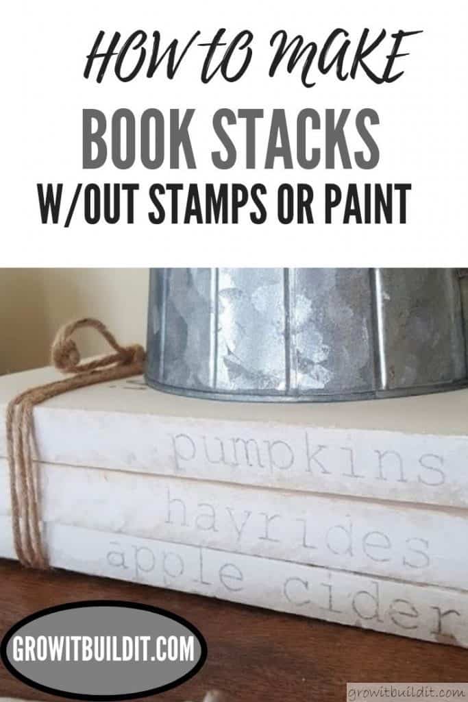 Book Stack -EASY METHOD DIY (no stamps needed) Hardcover & Paperback ...
