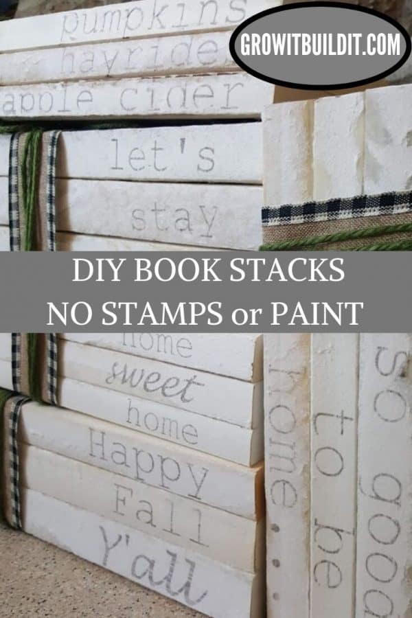 Book Stack -EASY METHOD DIY (no stamps needed) Hardcover & Paperback ...